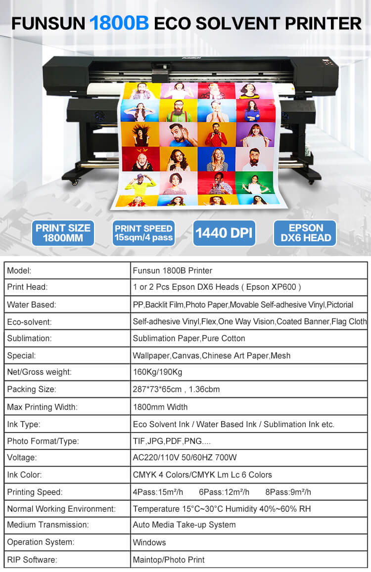 Funsun FS-1800B 1.8m Eco Solvent Printer | FUNSUN